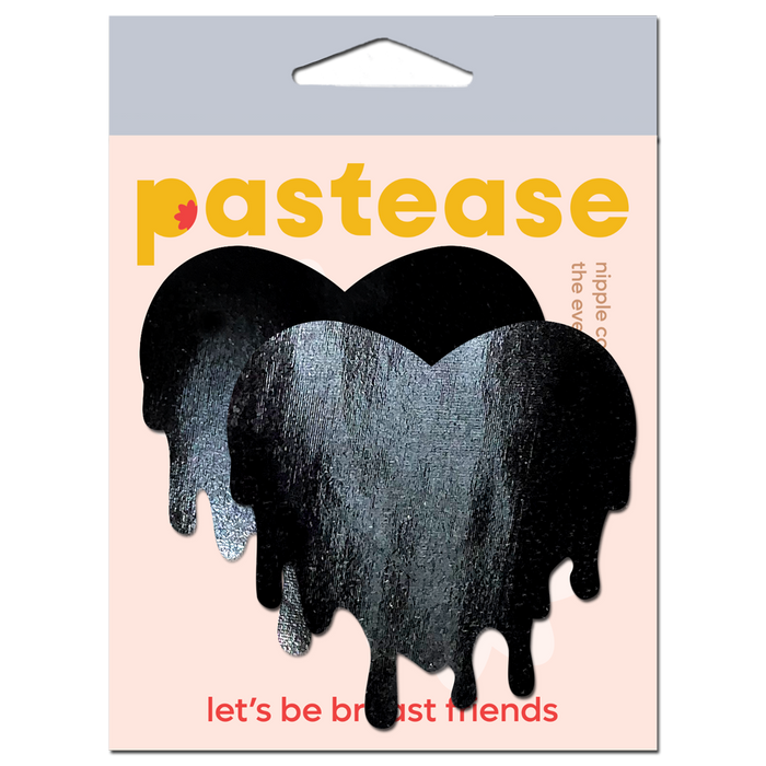 Melty Heart: Patent Leather Fetish Vinyl Melty Heart Nipple Pasties by